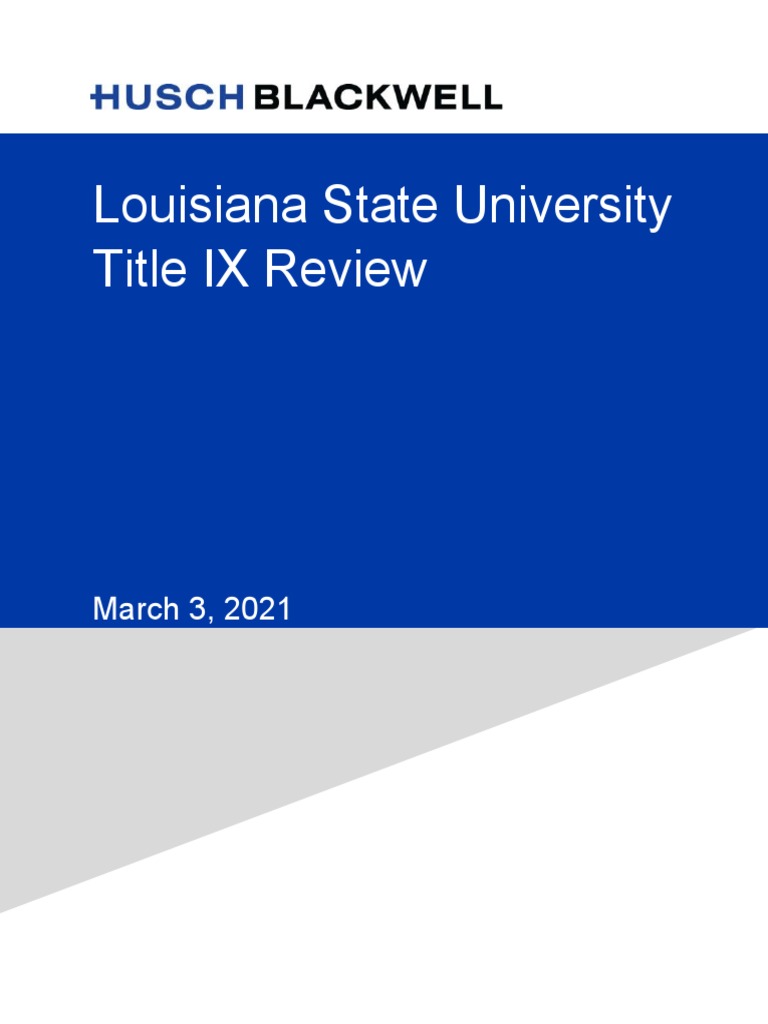 LSU Report | PDF | Title Ix | Sexual Harassment