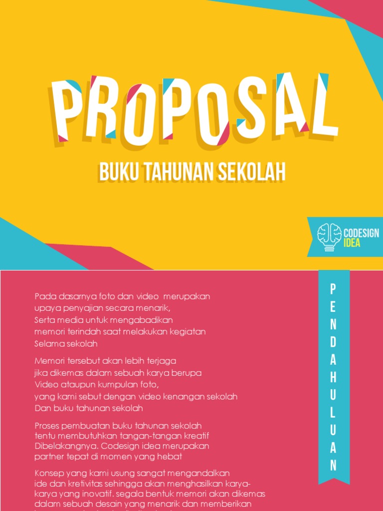 Proposal Buku Tahunan Sekolah Codesign Idea | PDF