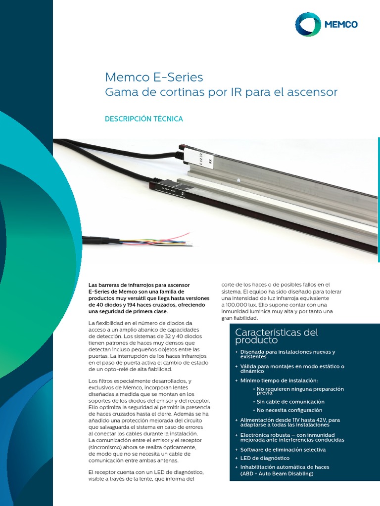 IT 06 Memco E Series Datasheet V01 E | PDF | Ascensor | Ingeniería de ...