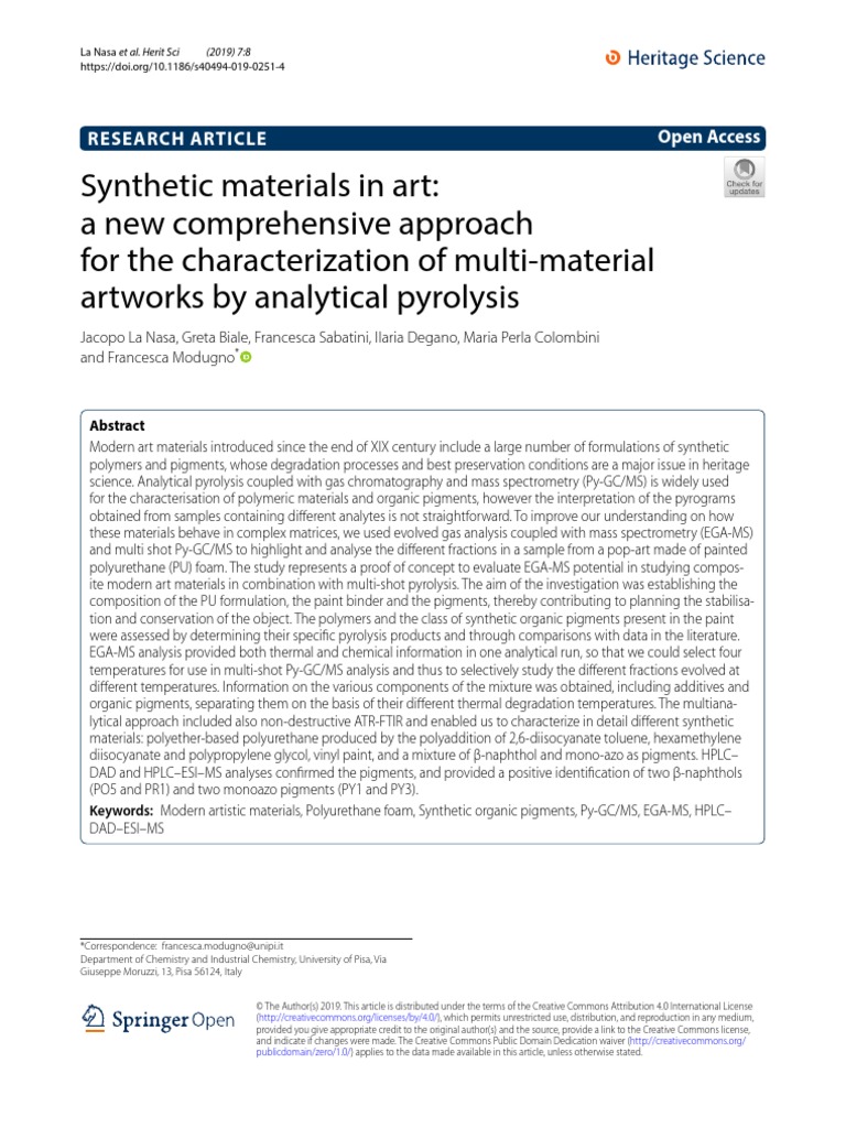 Synthetic Materials in Art: A New Comprehensive Approach For The ...