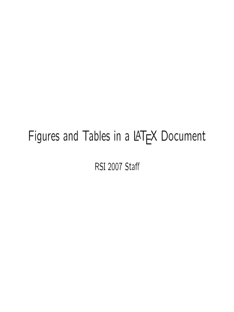 Figures and Tables in LaTeX Guide | PDF | Computer Graphics | Computer ...