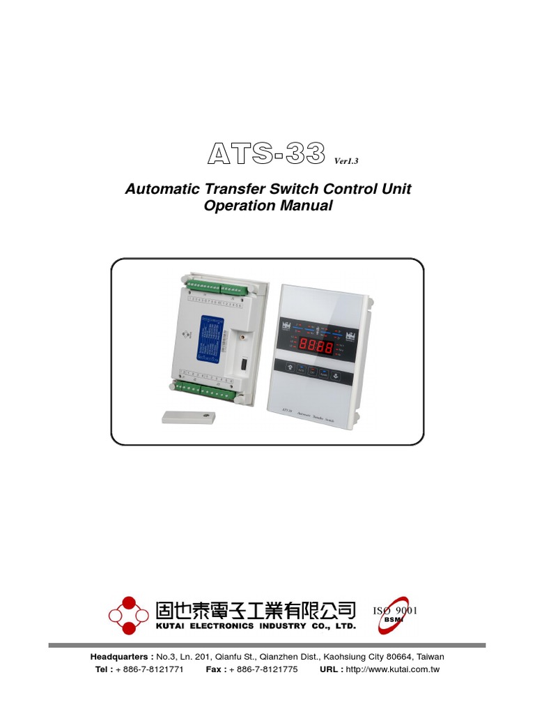 Automatic Transfer Switch Control Unit Operation Manual | Download Free ...