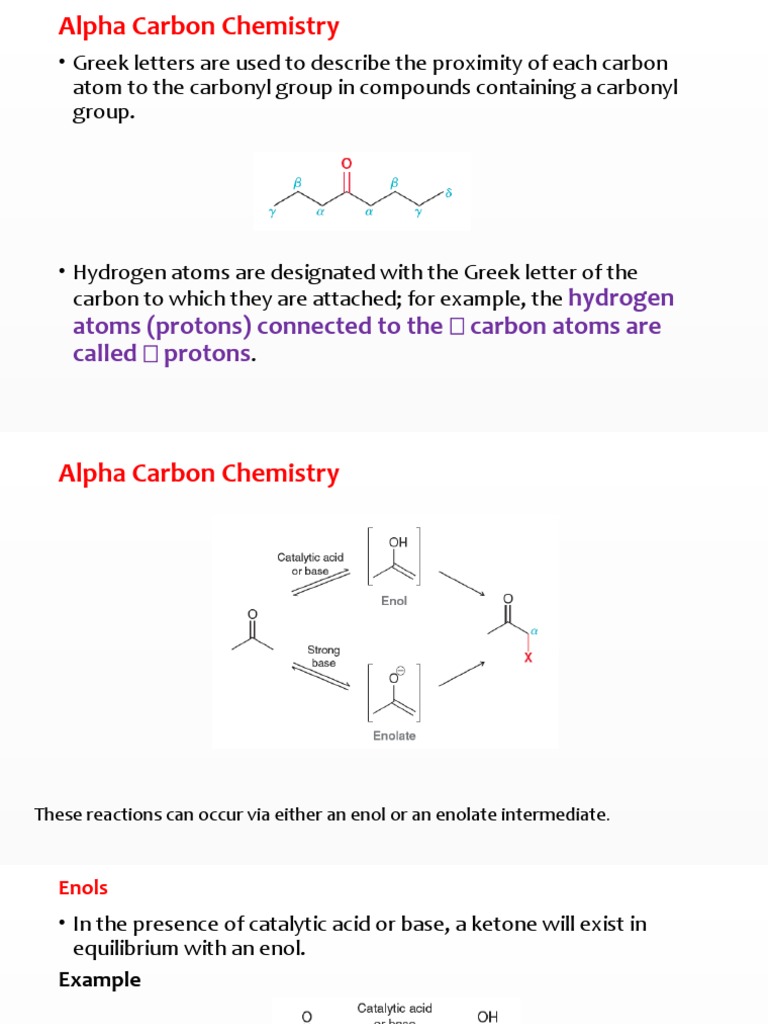 Alpha Carbon Chemistry - Enols and Enolates | PDF | Aldehyde | Ketone