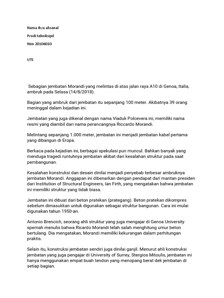 Uts Statika Ihza Ahsanal | PDF