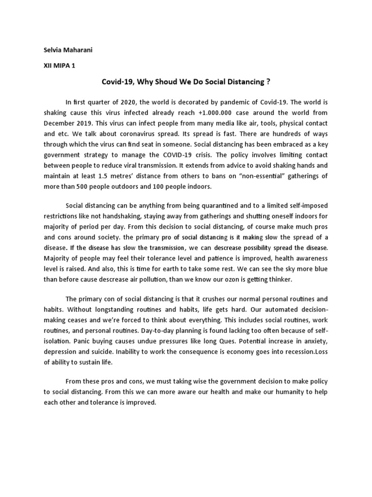 Importance of Social Distancing in COVID-19 | PDF | Social Science ...