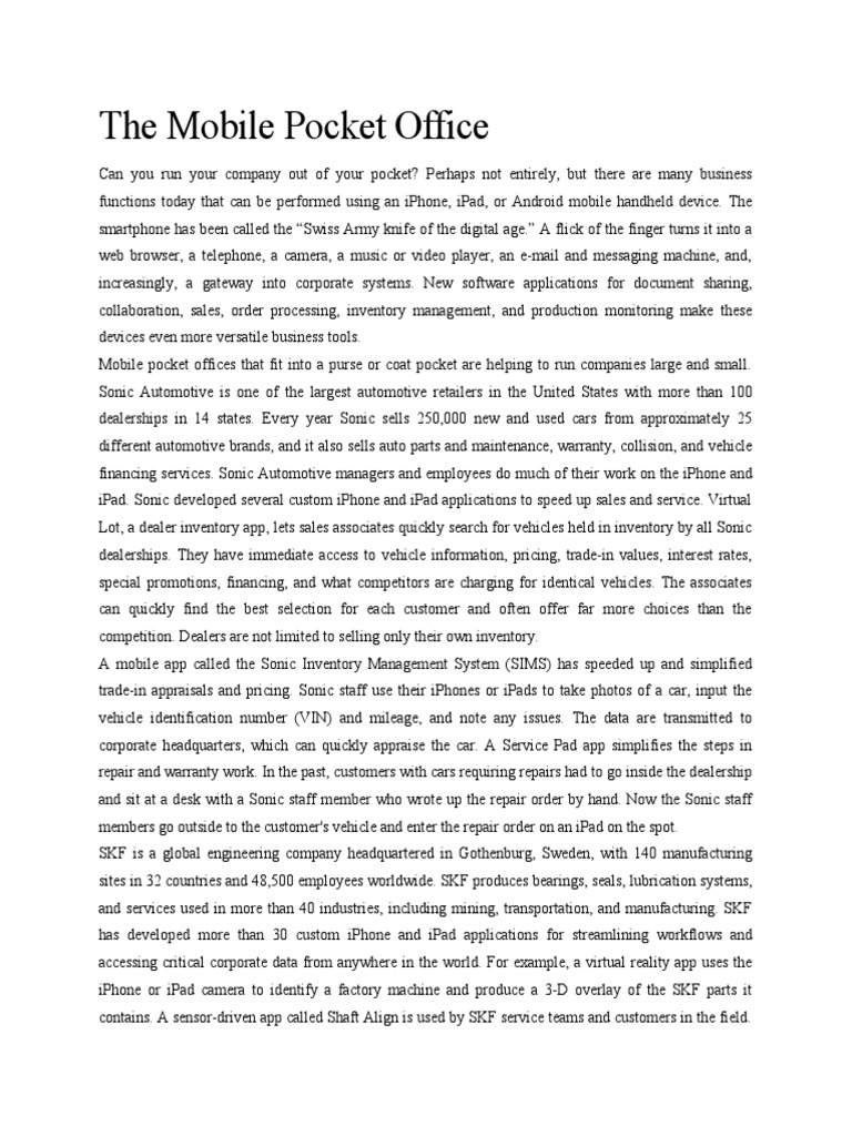 Mobile Pocket Case Study | PDF | Ios | I Phone