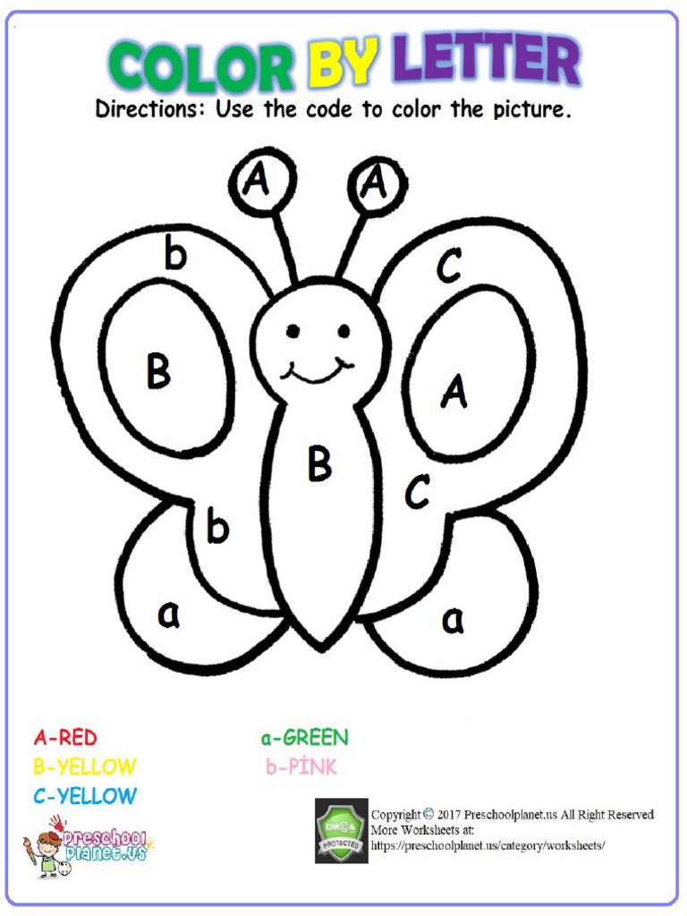 Color by Letter Worksheet For Kids | PDF