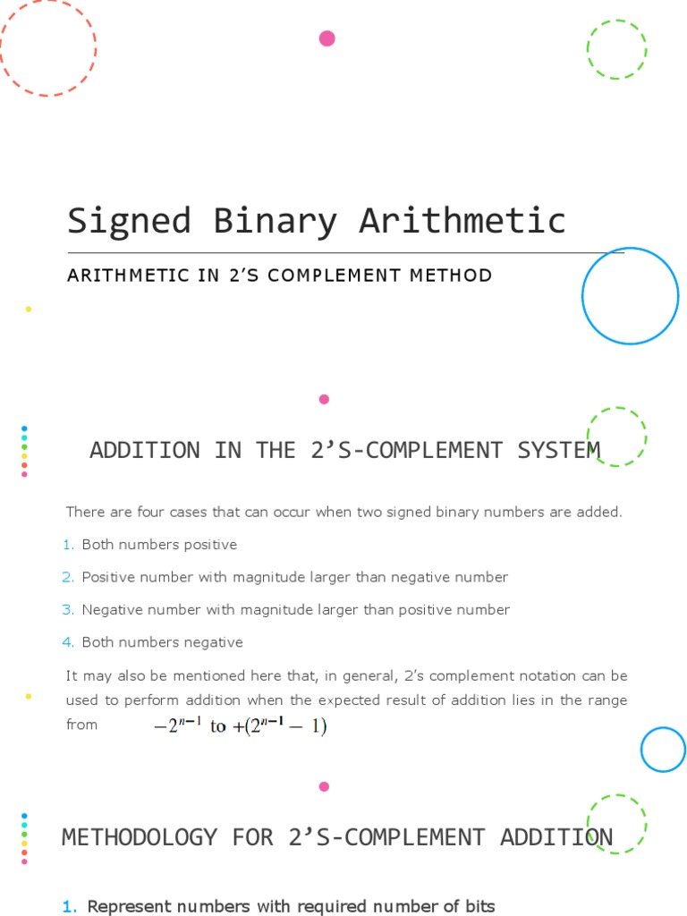 Signed Binary Arithmetic | PDF | Subtraction | Number Theory