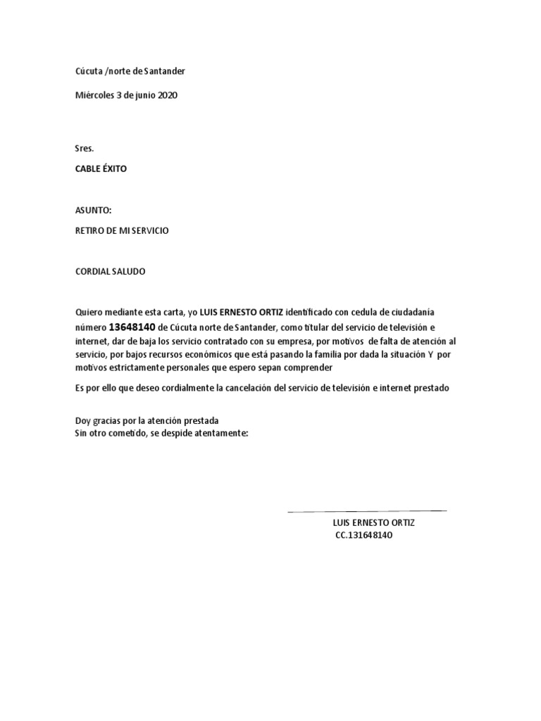 Carta de Retiro | PDF