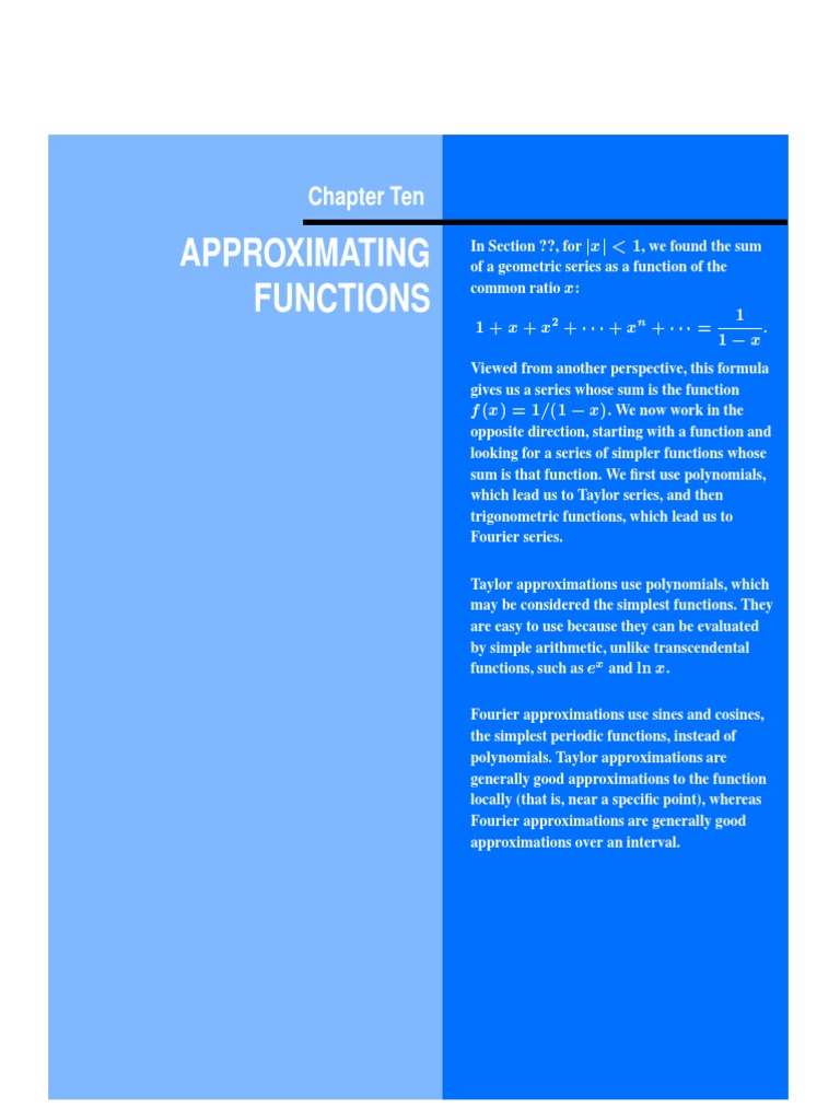 Approximating Functions: Chapter Ten | PDF | Trigonometric Functions ...