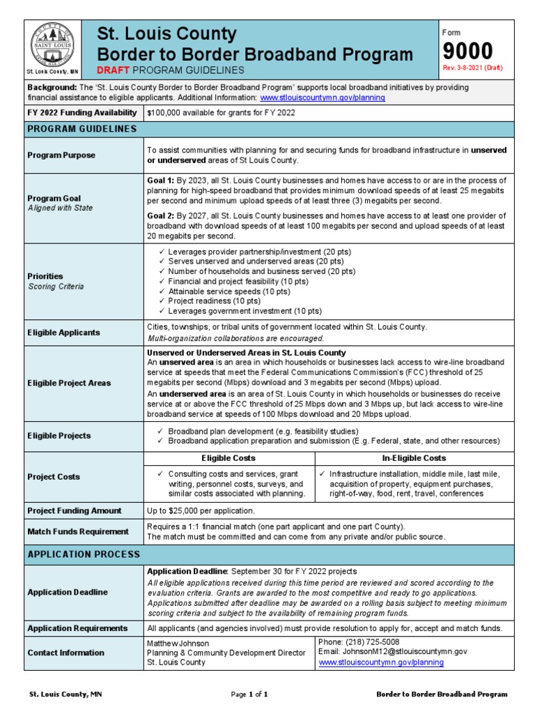 07 DRAFT SLC Broadband Program Guidelines | PDF | Broadband | Federal ...