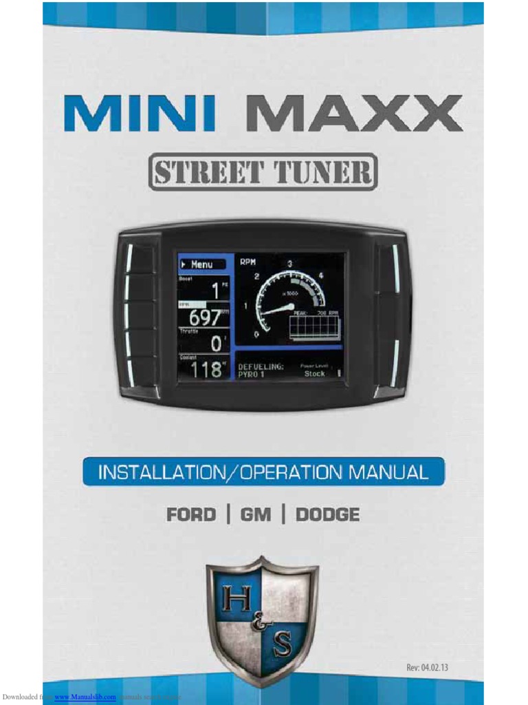 H&S Mini Max Manual | PDF | Menu (Computing) | Electrical Connector