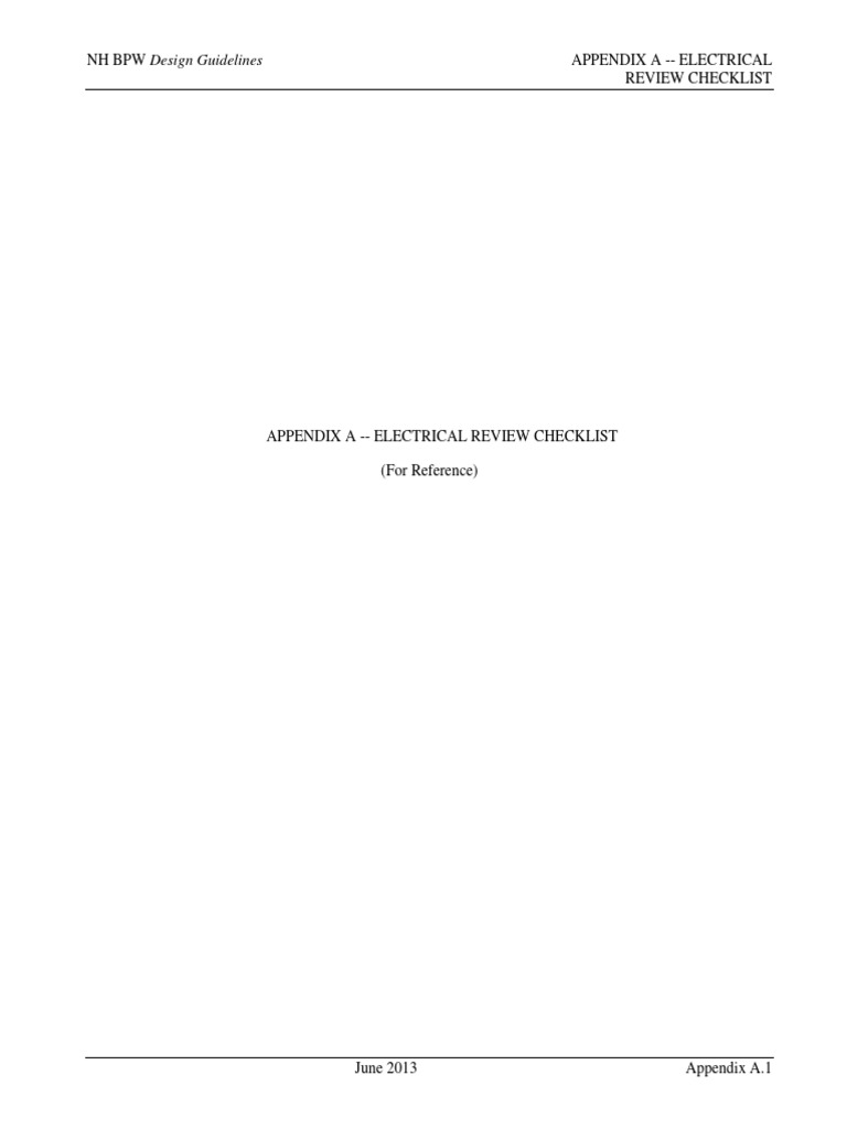 Appendix A-Electrical Review Checklist | PDF | Specification (Technical ...