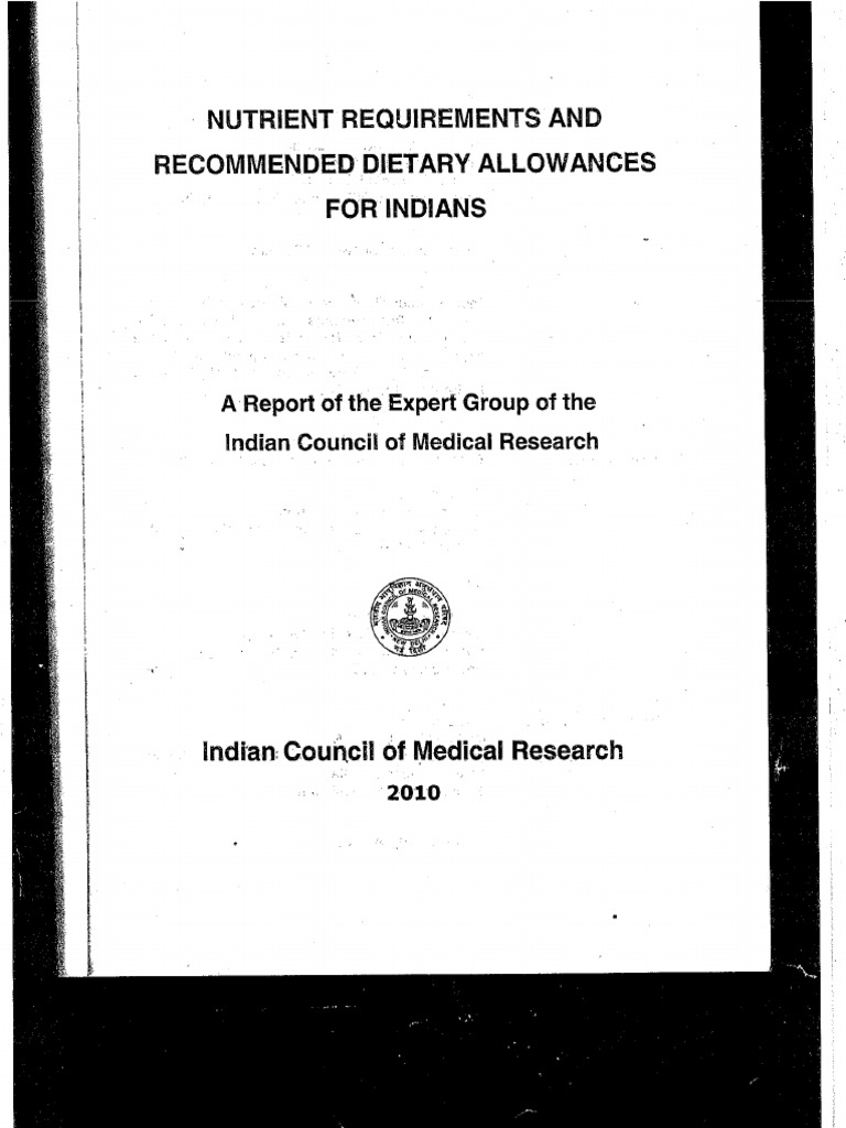 Icmr Rda Book 2010 | PDF