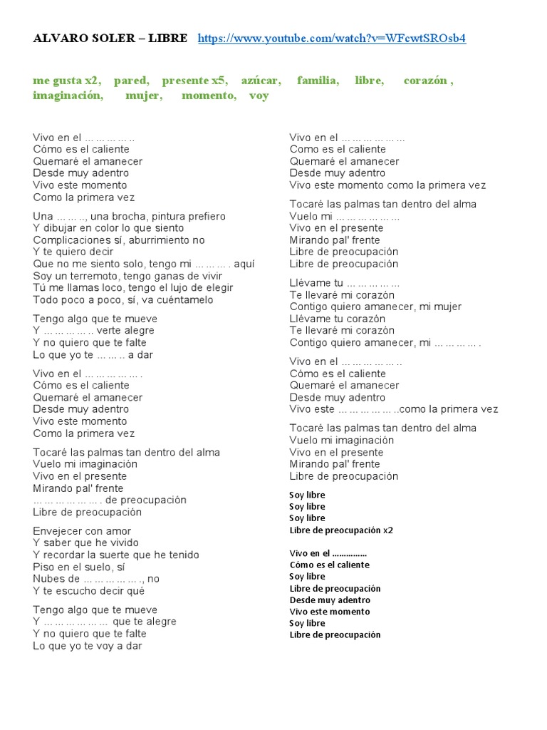 ALVARO SOLER - Libre Canción | PDF