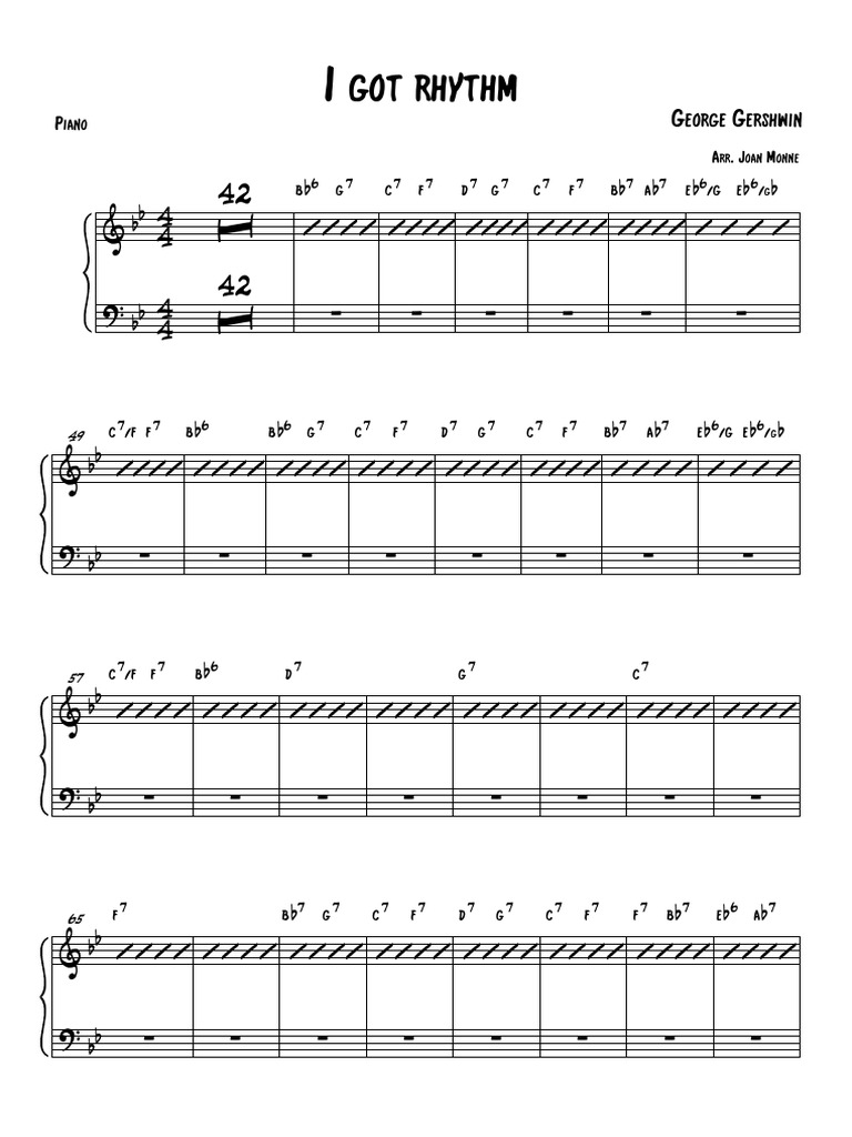 I Got Rhythm - Piano | PDF