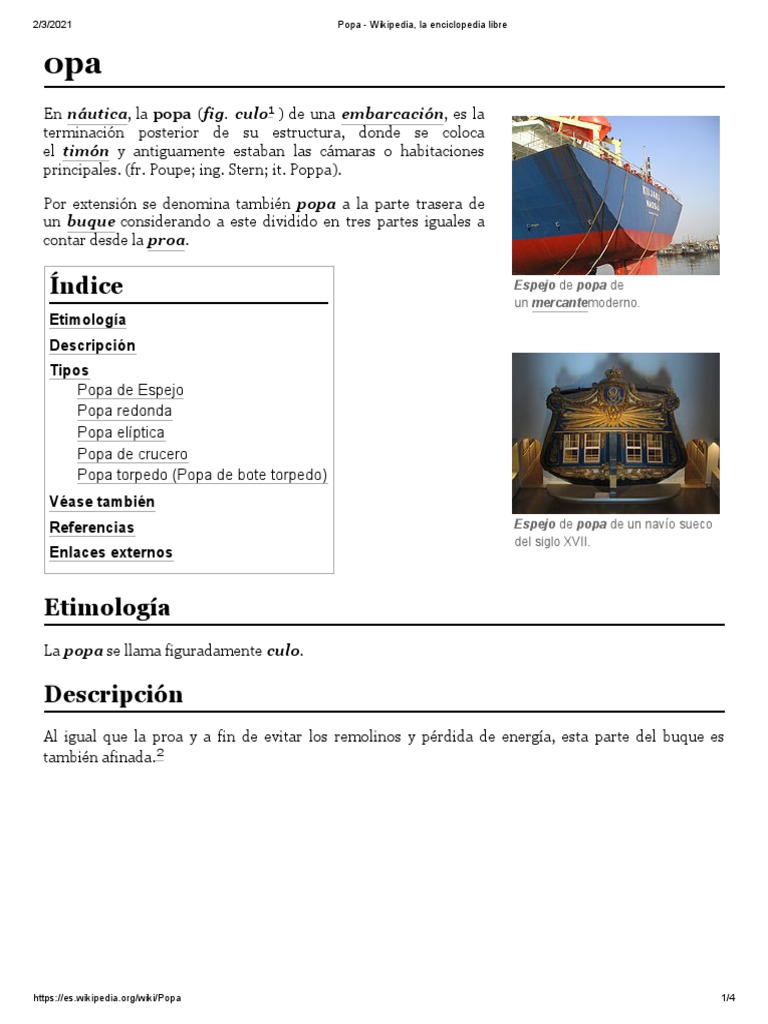 Definición y tipos de popa en barcos | PDF | Barcos | Crucero