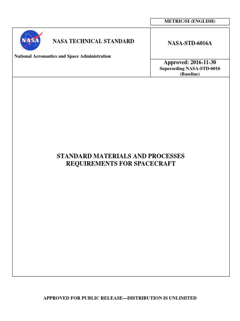NASA-STD-6016A Mat Props | PDF | Specification (Technical Standard) | Alloy