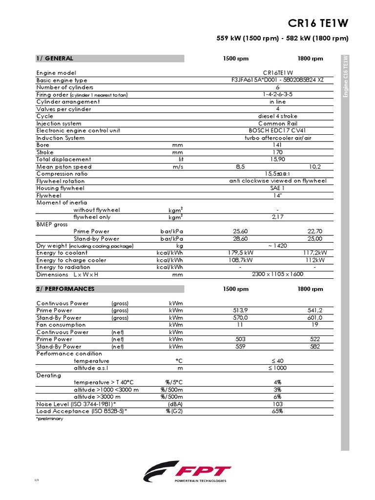 Fpt-Cr16-Te1w MGFPT001 | PDF | Engines | Vehicle Parts