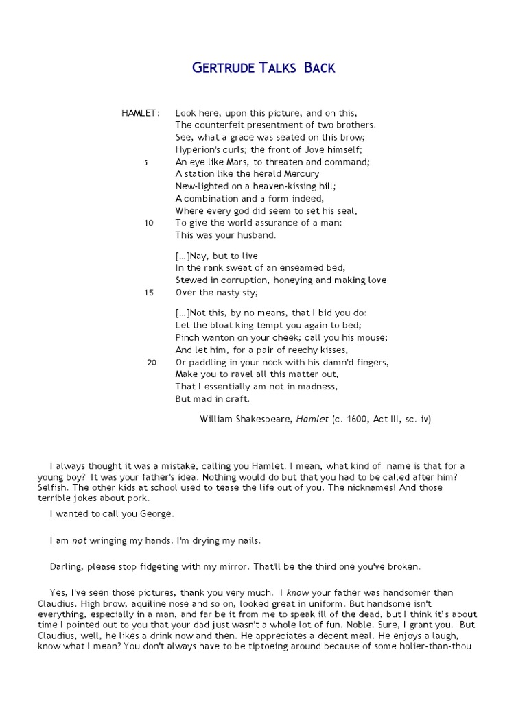 ATWOOD, Margaret. Gertrude Talks Back. | PDF