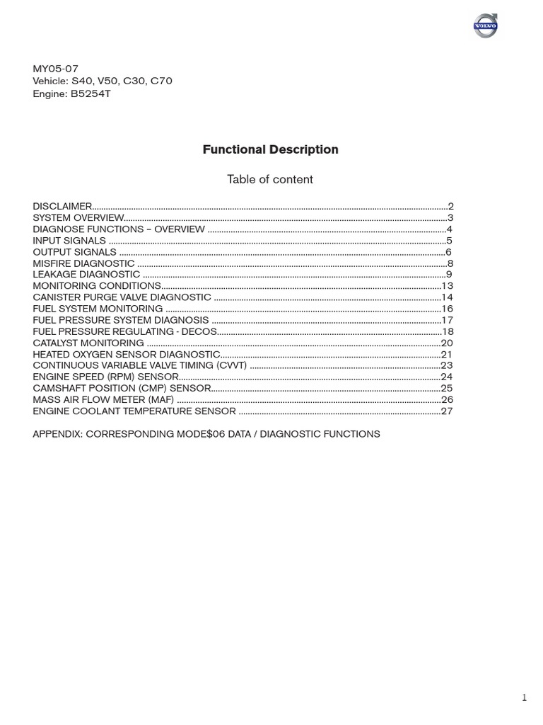 Functional Description: Table of Content | PDF | Turbocharger ...