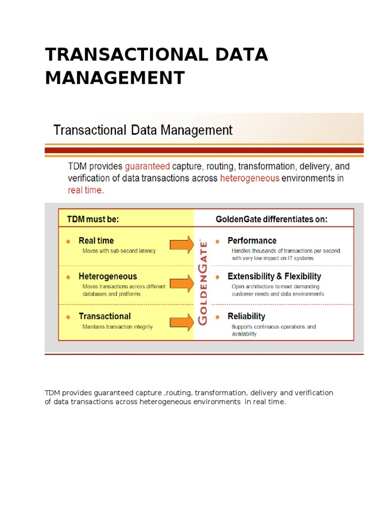 TRANSACTIONAL DATA MANAGEMENT | Database Transaction | Information ...