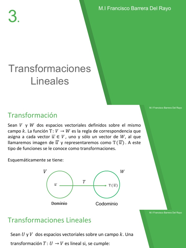 Transformaciones Lineales | PDF | Valores propios y vectores propios | Mapa lineal