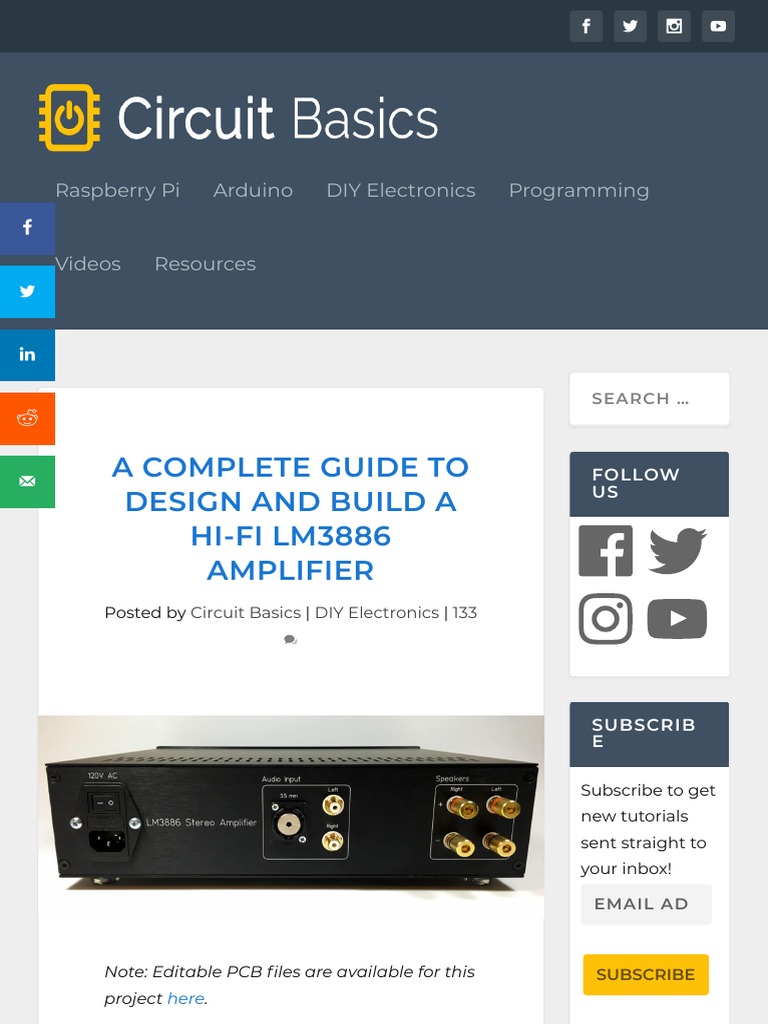 A Complete Guide To Design and Build A HI-FI LM3886 Amplifier | PDF ...