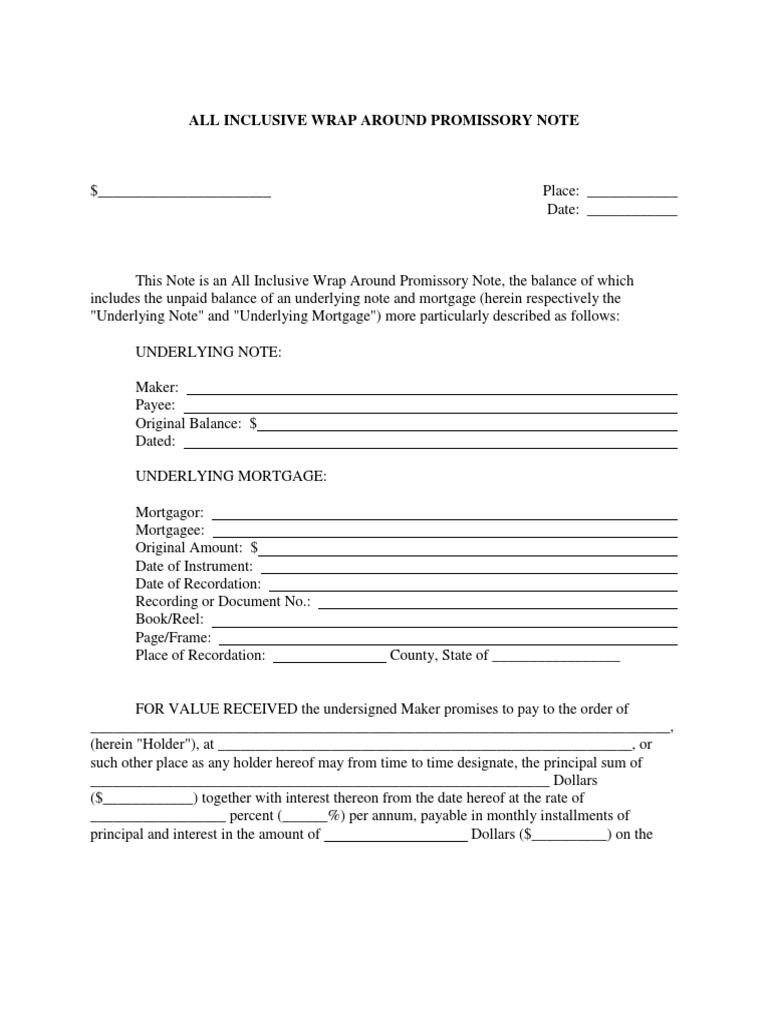 Wrap Promissory Note - Equity | PDF | Finance & Money Management