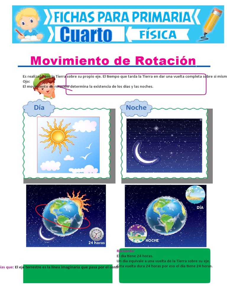 Rotación de la Tierra: Día y Noche para Niños | PDF | Tierra | Naturaleza
