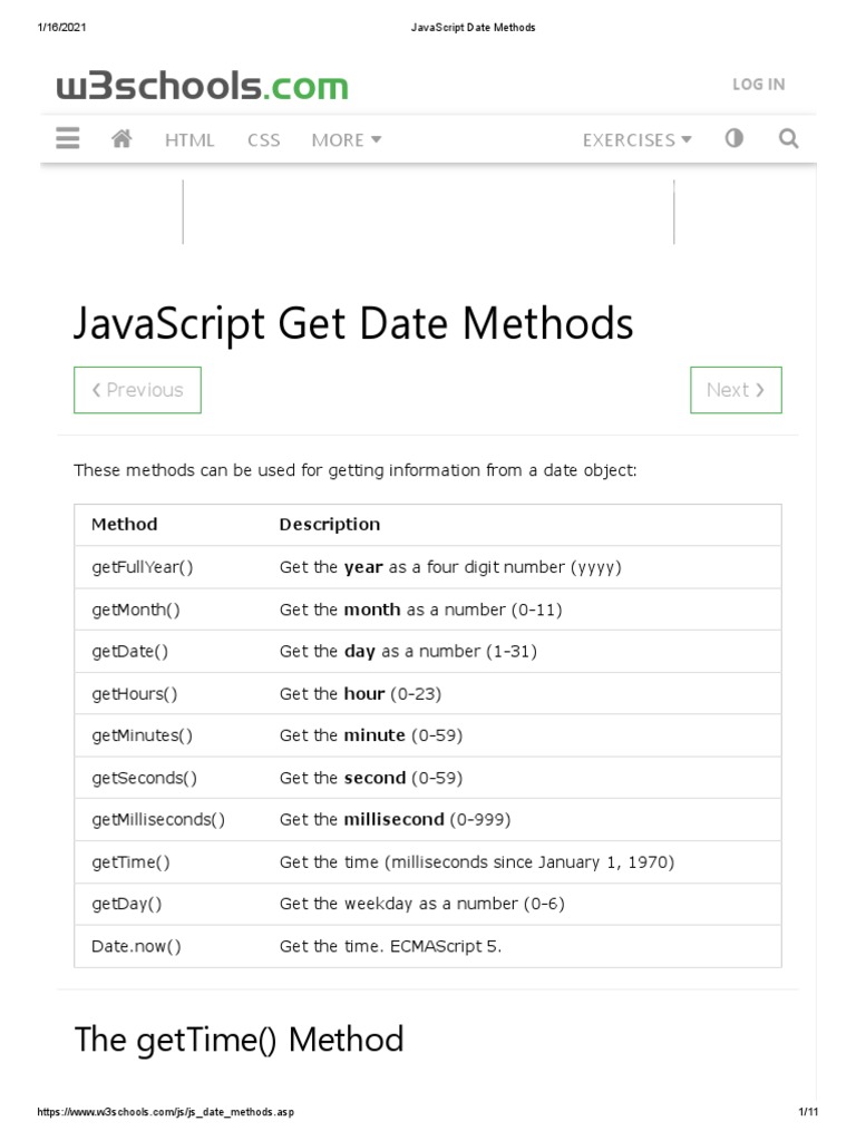 Javascript Date Methods Pdf Workweek And Weekend Java Script 