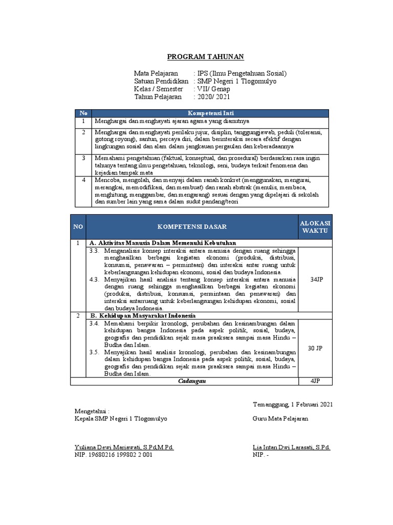 Prota Ips Semester 2 Fix | PDF | Ilmu Sosial | Sains & Matematika