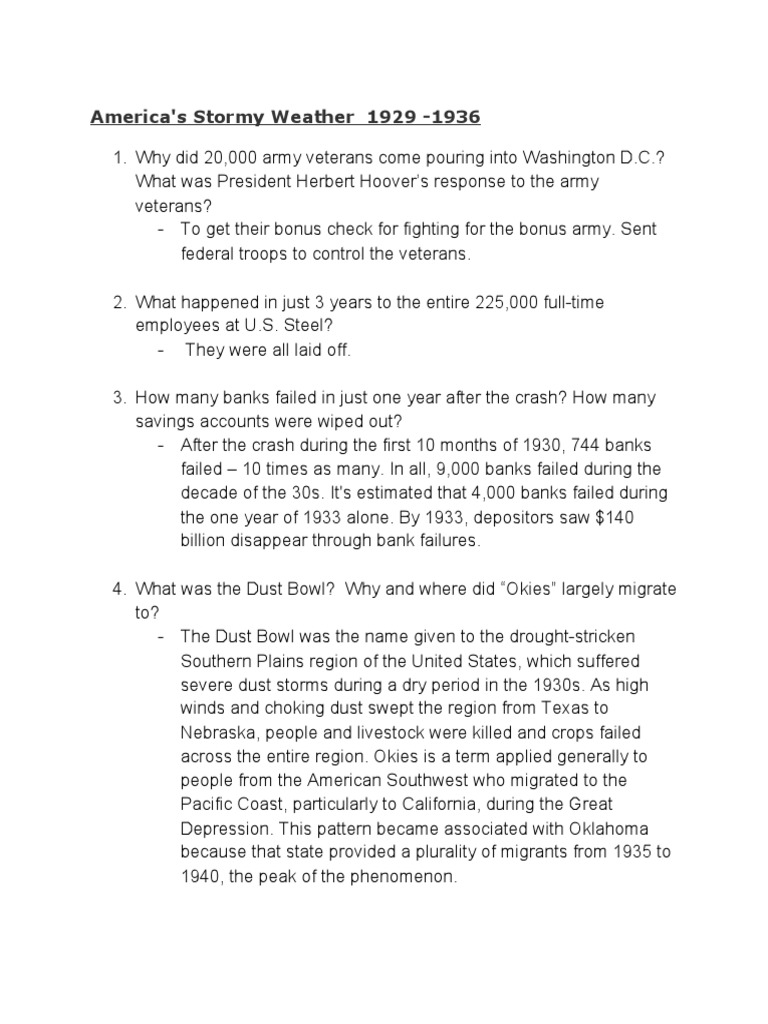America's Stormy Weather 1929 - 1936 | PDF | Franklin D. Roosevelt ...