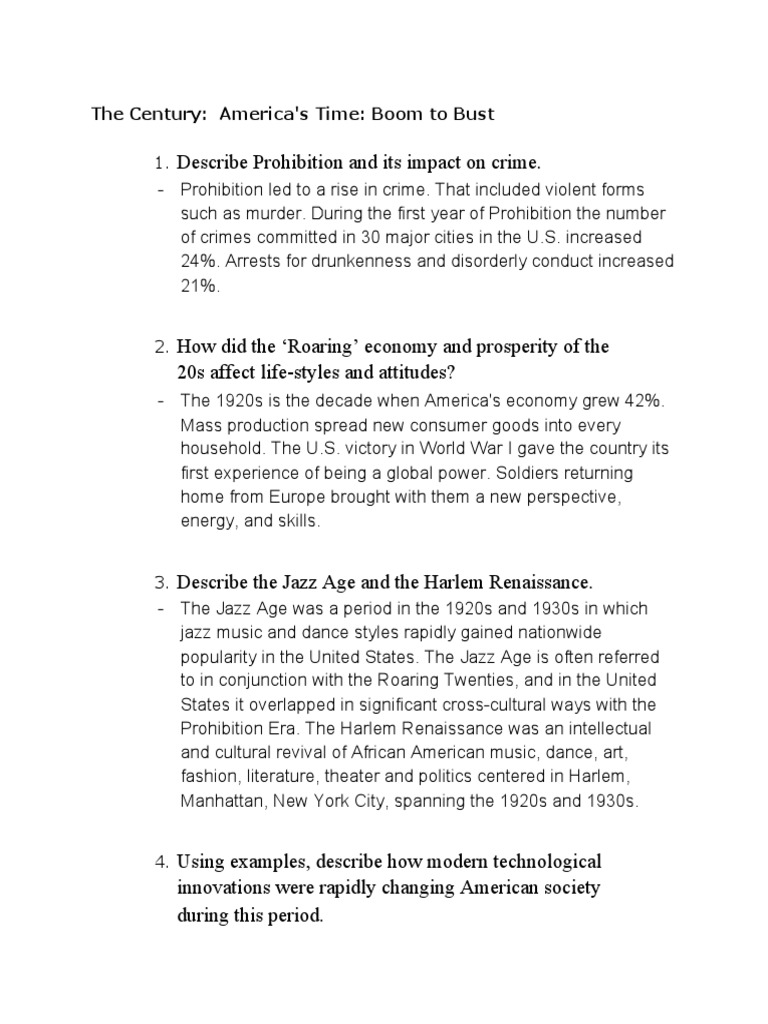 The Century America's Time Boom To Bust | PDF | Roaring Twenties ...