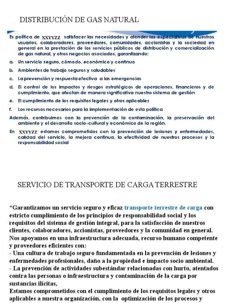 Transporte Seguro de Gas Natural | PDF | Empresas | Calidad (comercial)