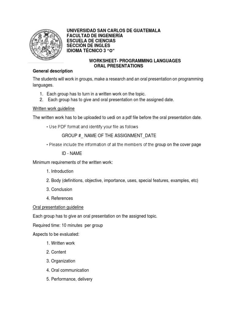 PROGRAMMING LANGUAGES - Worksheet - Directions - TE3 | PDF | Art