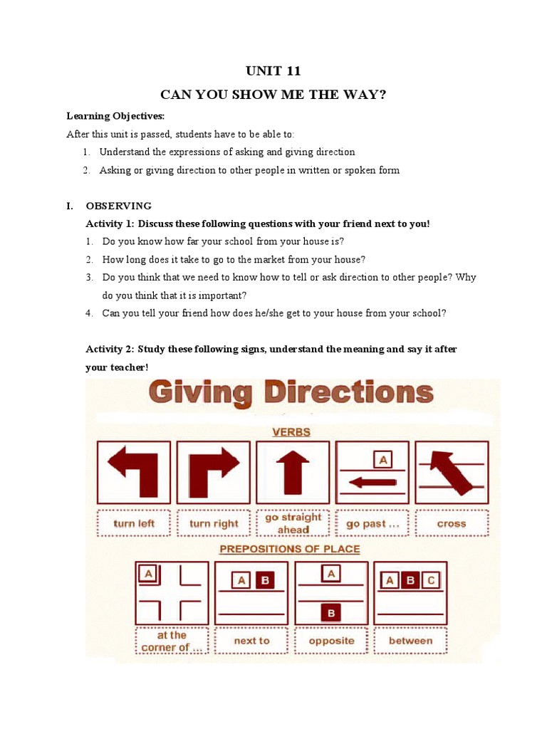 Directions and Prepositions Guide | PDF | Business
