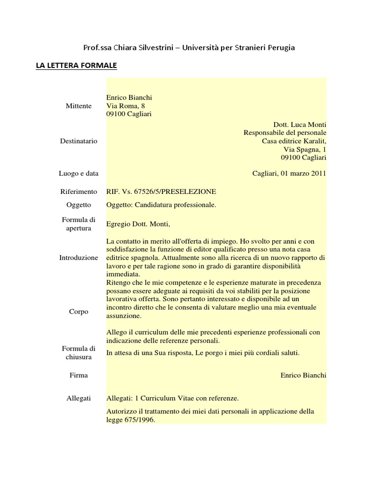 La Lettera Formale | PDF