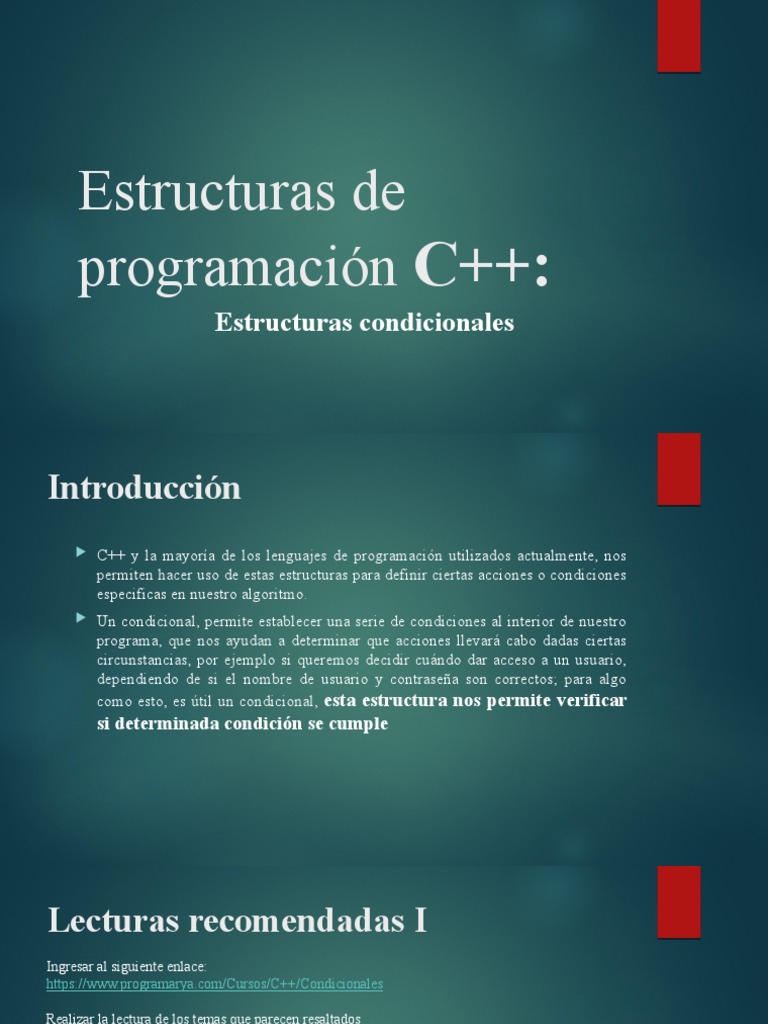 1.estructuras de Programación C | PDF | C ++ | Programación de computadoras