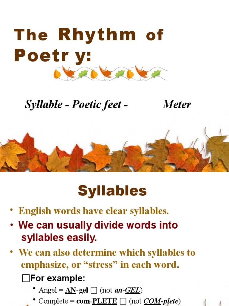 Meter Examples In Poetry