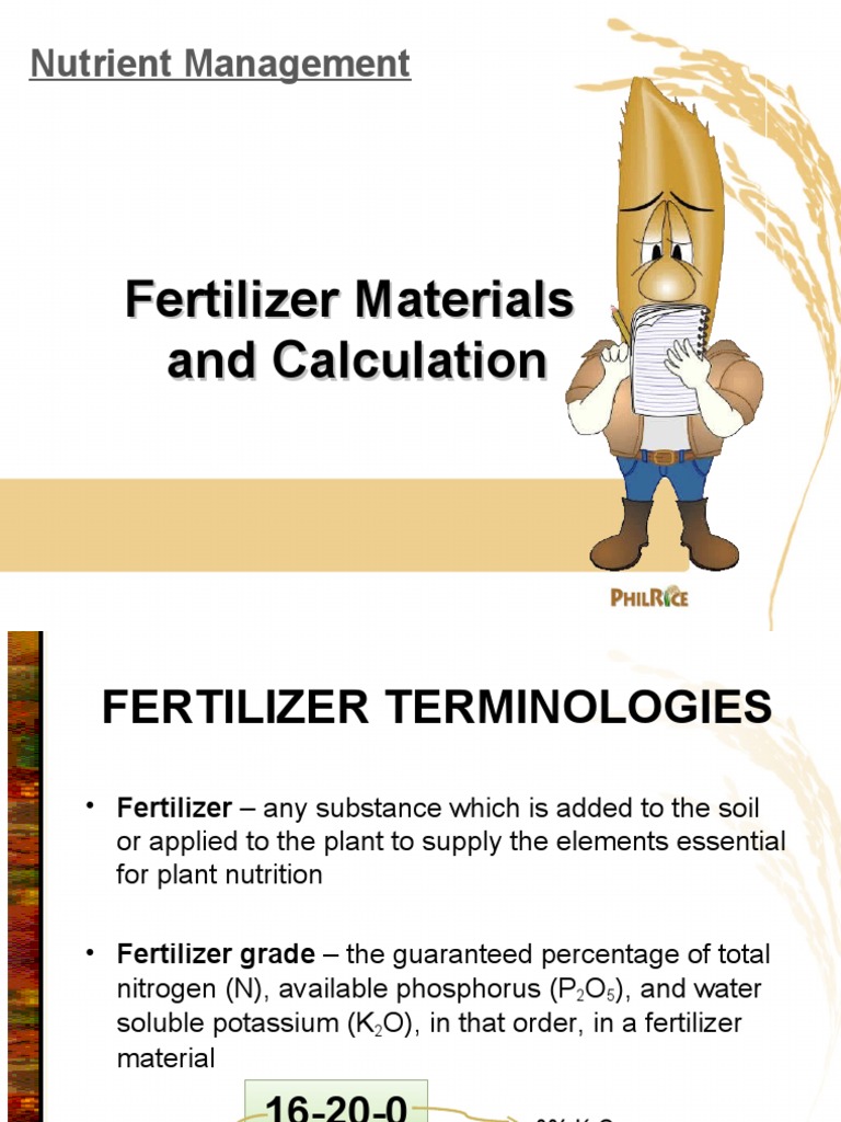 PhilRice - Fertilizer Calculation | PDF | Manure | Fertilizer