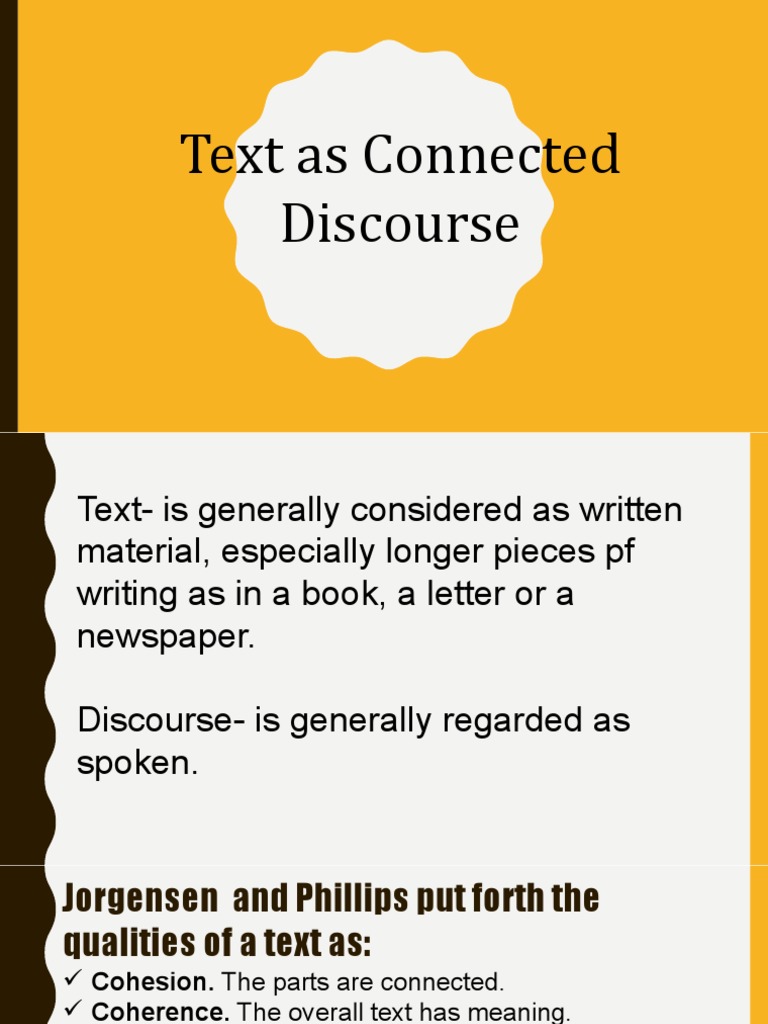 Text As Connected Discourse | PDF | Argument | Brainstorming