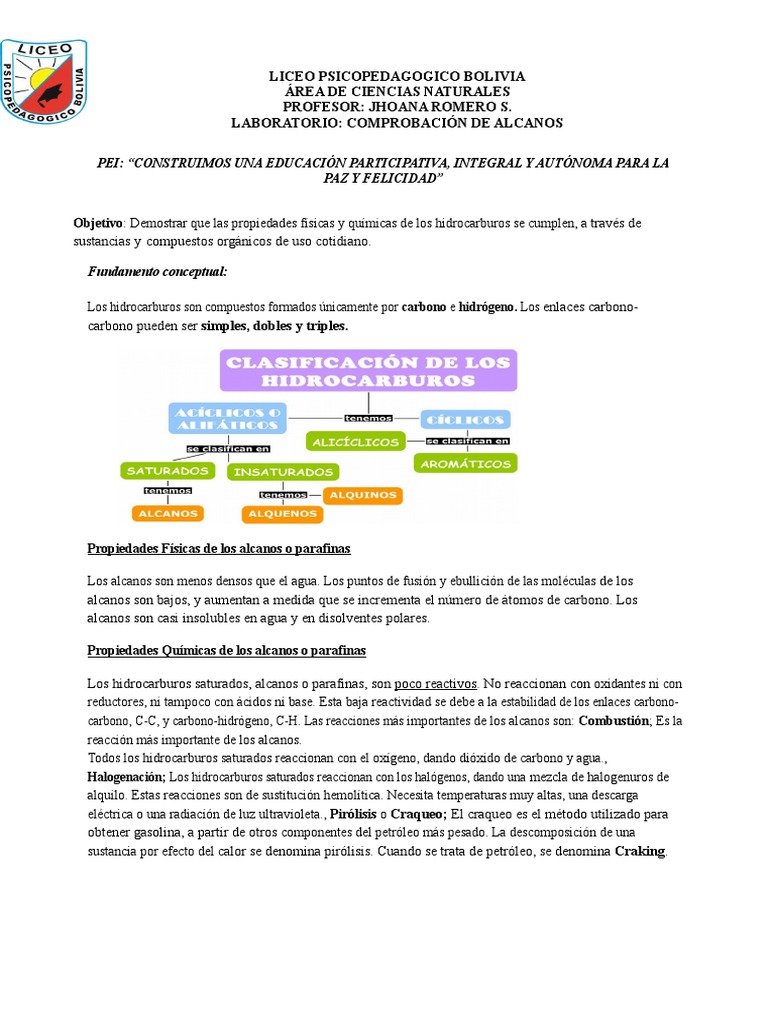 Prueba Abierta Grado 11 1P | PDF | Alcano | Hidrocarburos