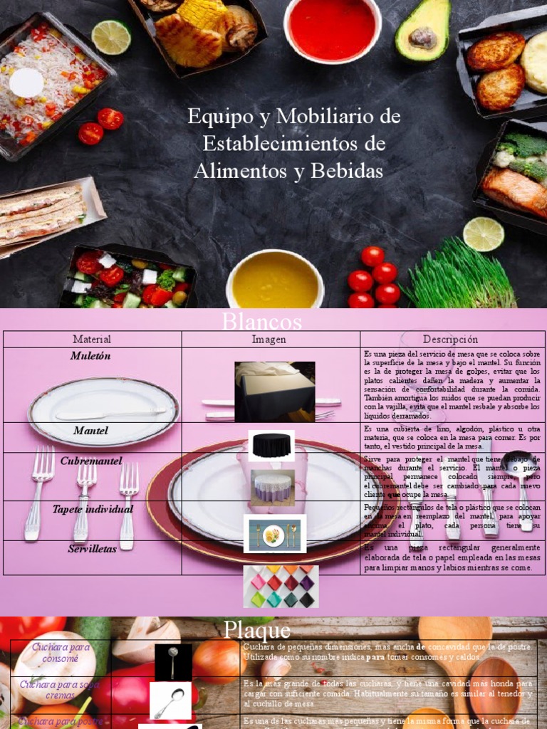 Equipos y Mobiliario para Restaurantes | PDF | Cuchara | Postres