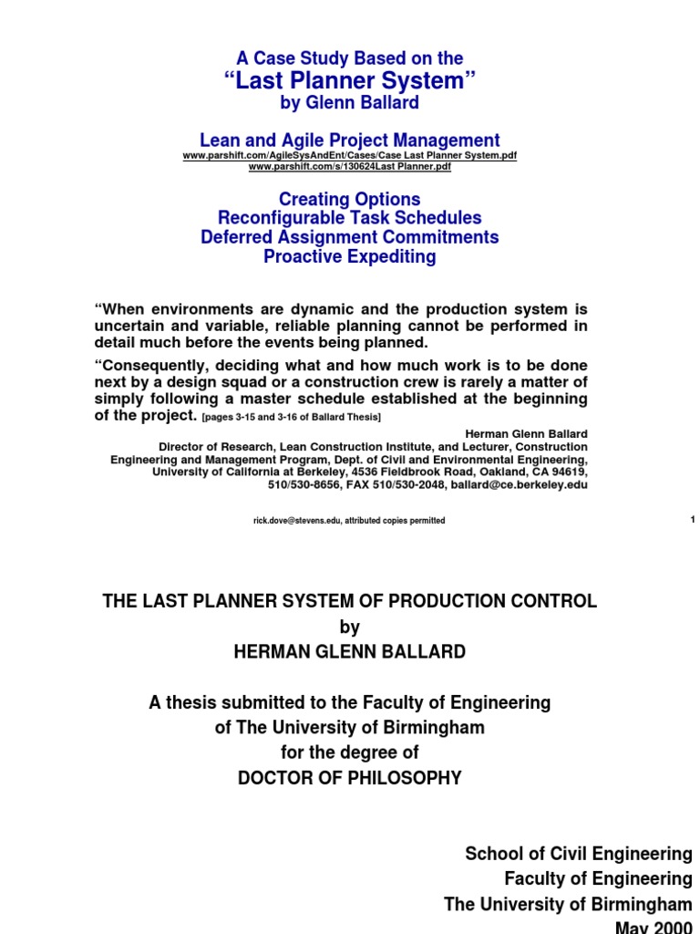 Case Last Planner System | PDF | Reliability Engineering | Design