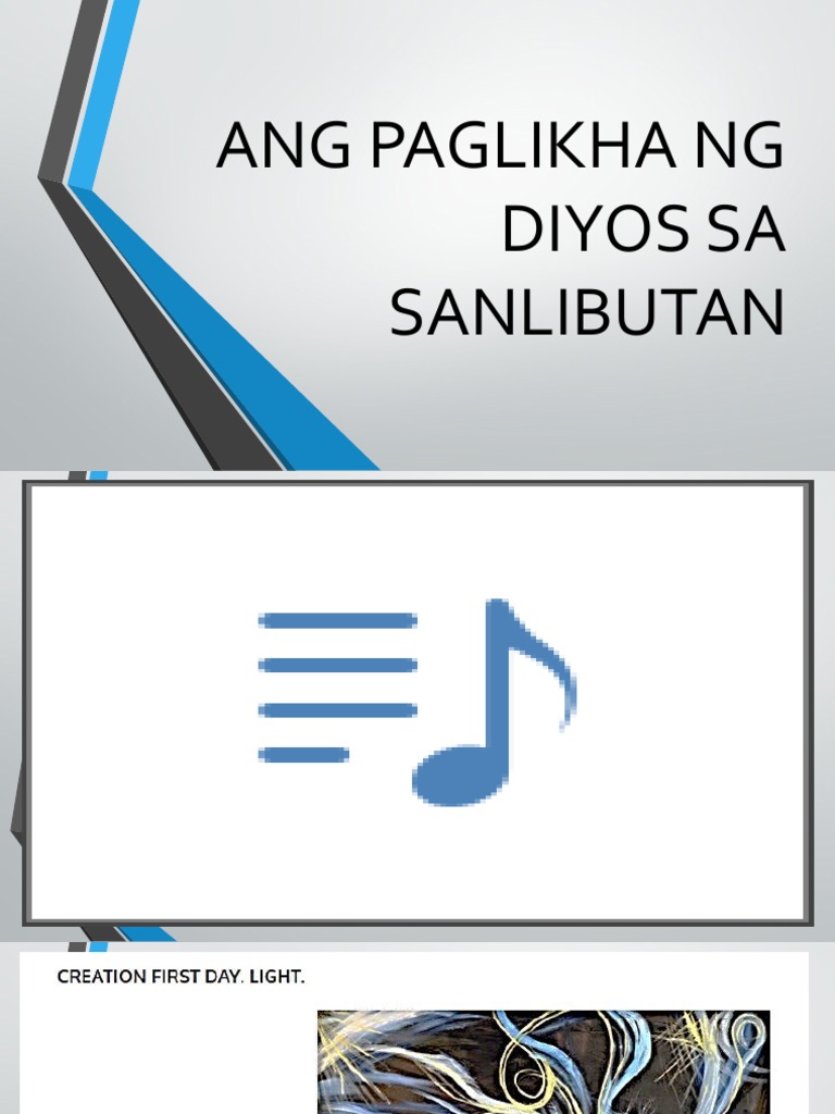 Ang Paglikha NG Diyos Sa Sanlibutan | PDF