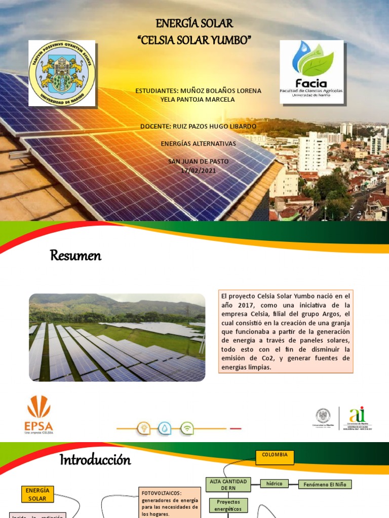 CELSIA SOLAR YUMBO - Terminado | PDF | Energía solar | Generación eléctrica