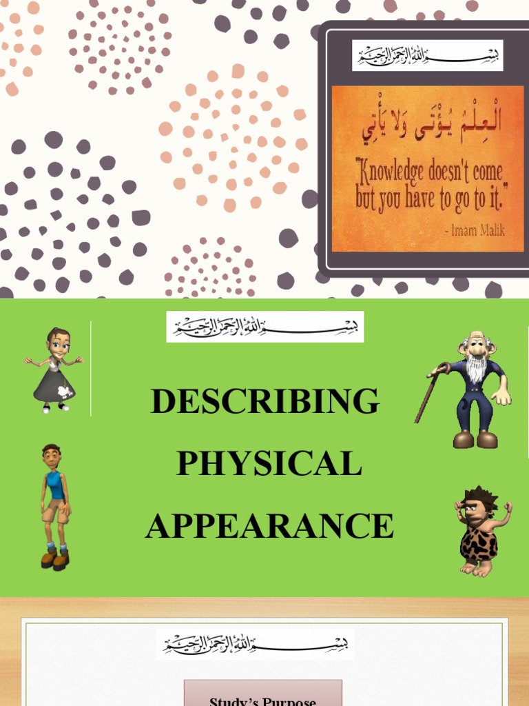 25sept - Describing Person, Physical Appearance | PDF | Self-Improvement