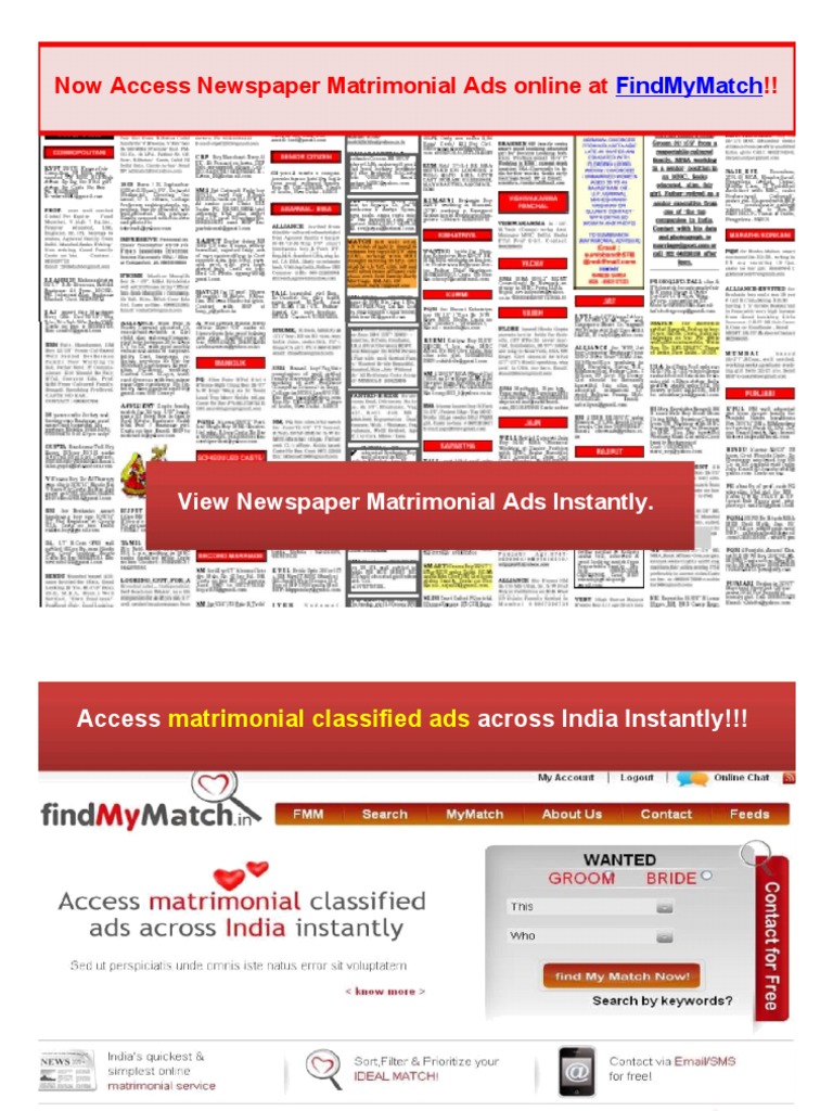 Access Indian Matrimonial Ads Online | PDF | Social Conventions | Marriage