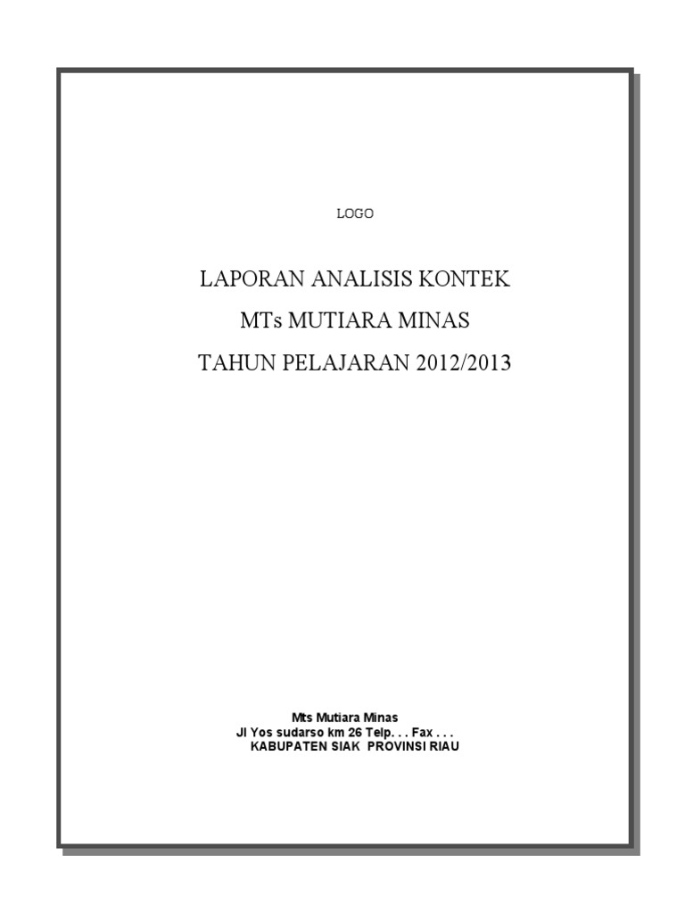 Contoh Laporan Analisis Konteks | PDF